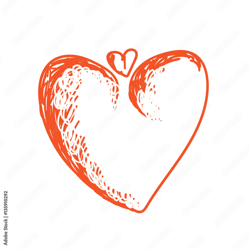 Heart vector drawing Stock Vector | Adobe Stock