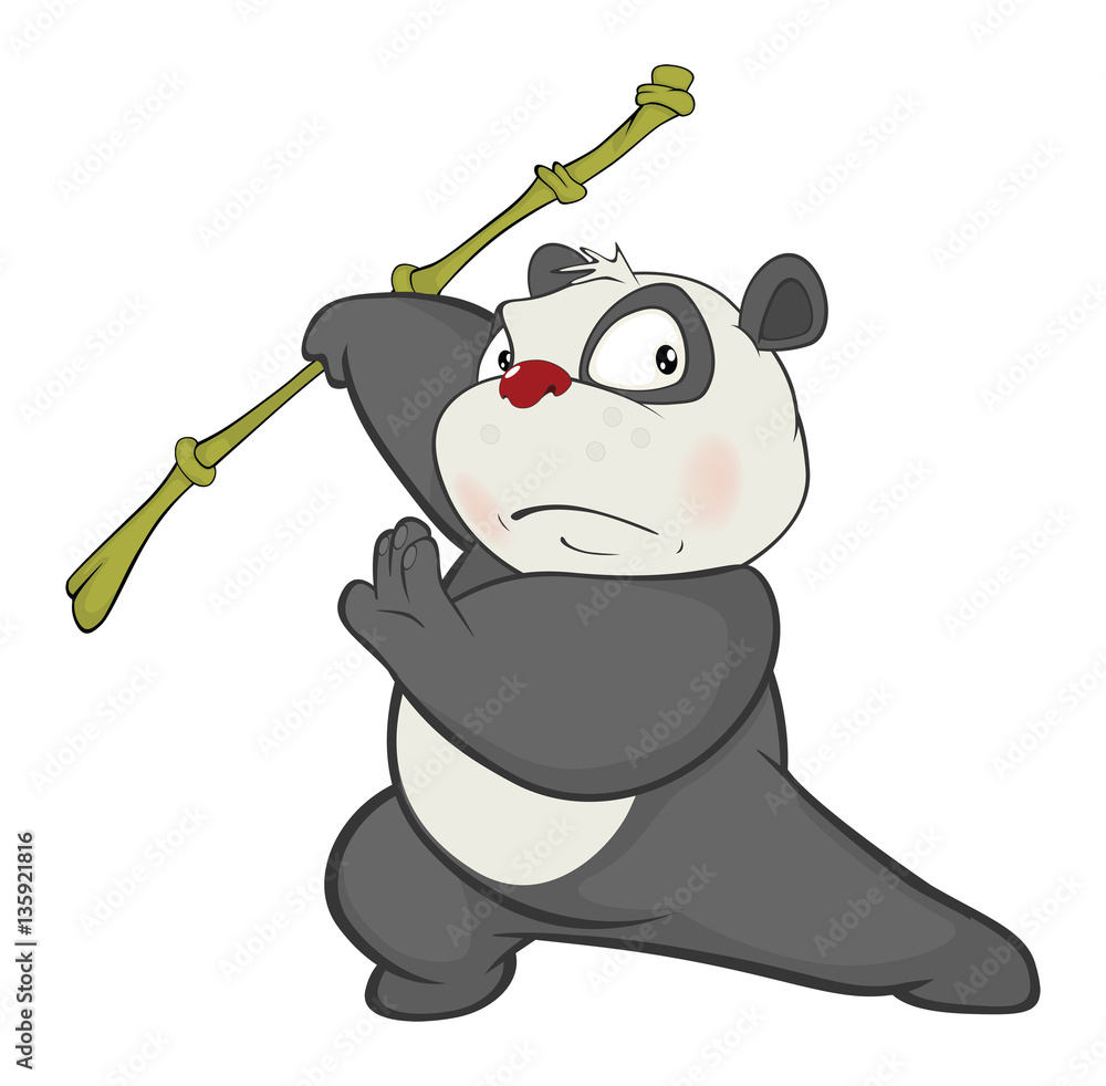 Illustration of a Cute Panda. Cartoon Character Stock Vector | Adobe Stock