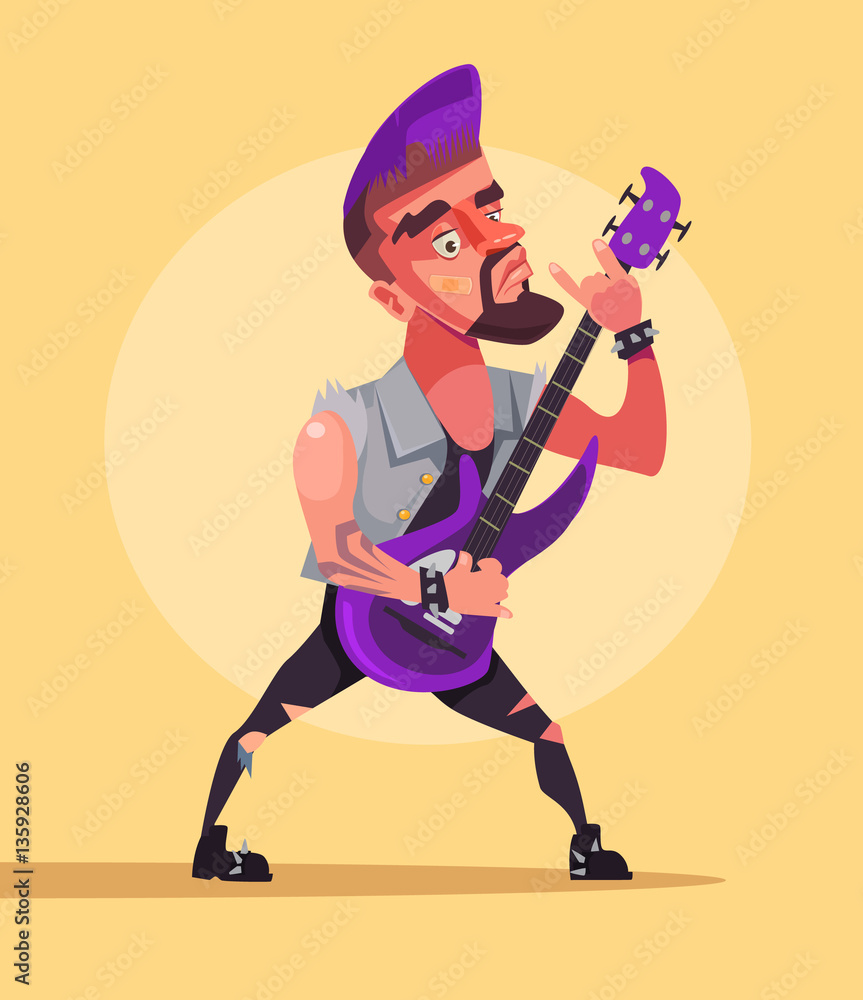 Rock star man character. Vector flat cartoon illustration Stock Vector ...