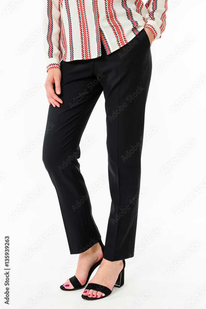 Women pants model on a white background Stock Photo | Adobe Stock