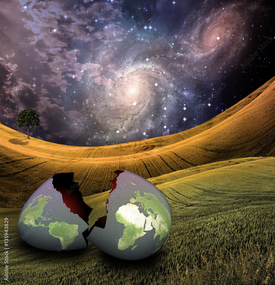 Earth egg is hatched Some elements provided courtesy of NASA foto de ...