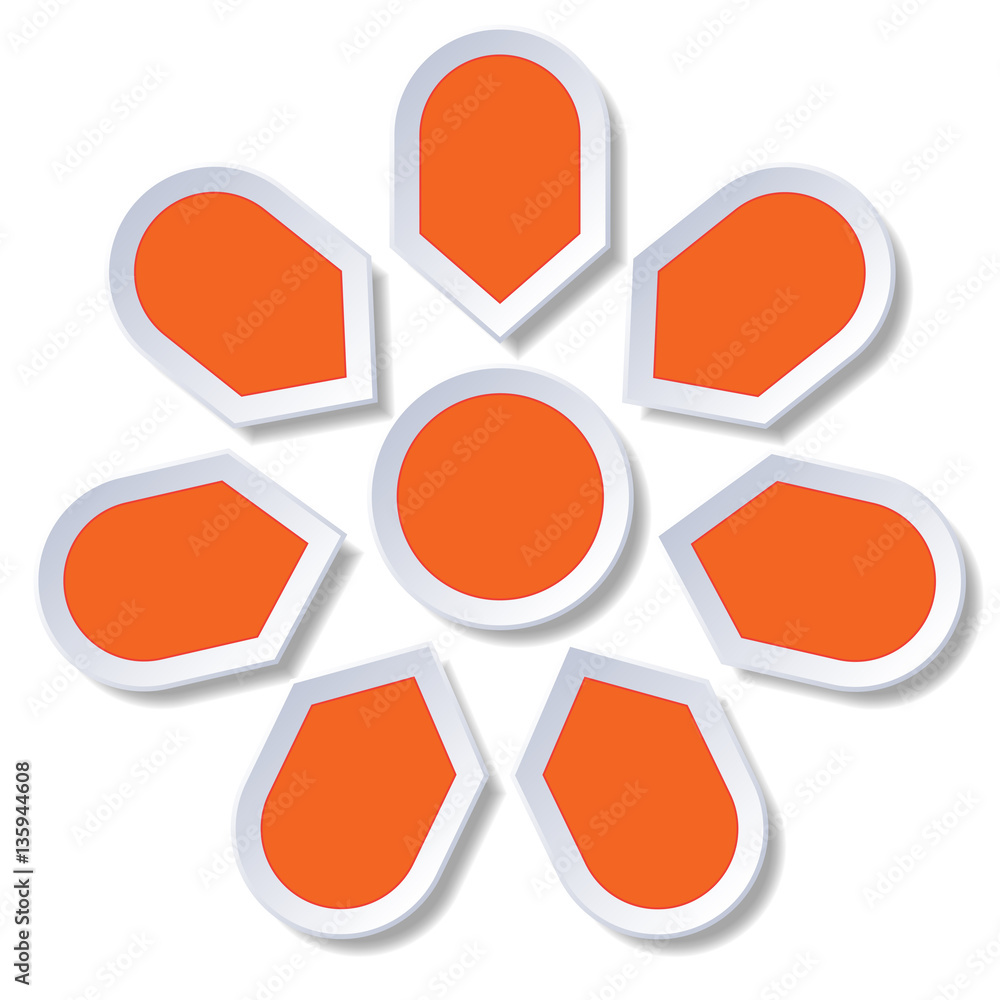 Infographic 7 Points arranged in circle Stock Illustration | Adobe Stock