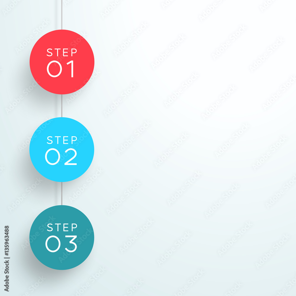 Infographic 3d Circle Steps 1 to 3 Hanging Signs Template B Stock ...