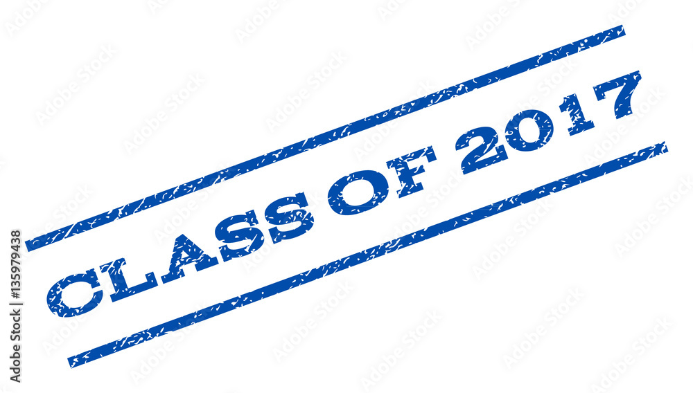 Class Of 2017 watermark stamp. Text tag between parallel lines with ...