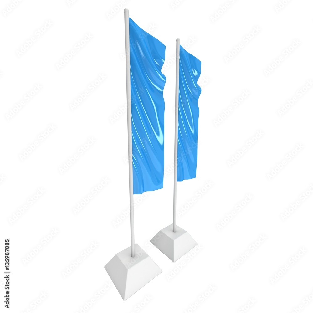 Flag Blue Expo Banner Stand. Trade show booth. 3d render illustration ...