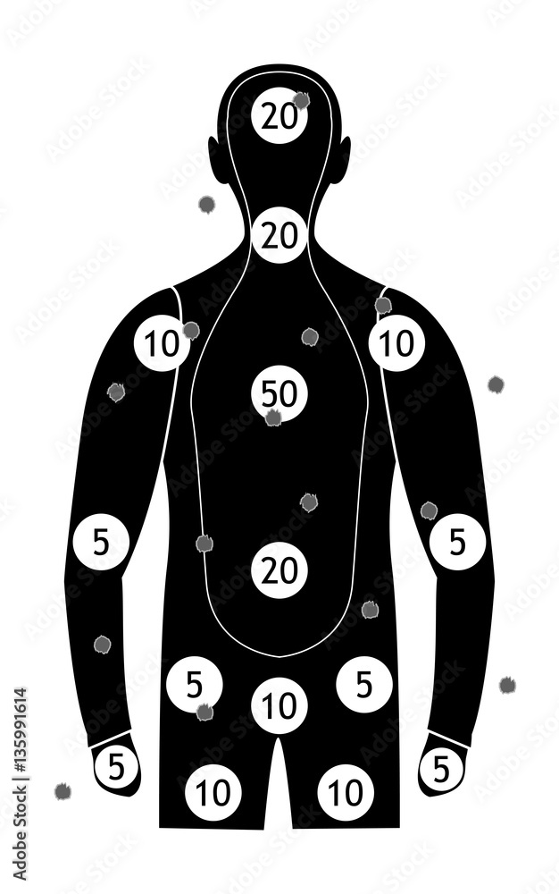 human silhouette gun shooting paper targets vector Stock Vector | Adobe ...