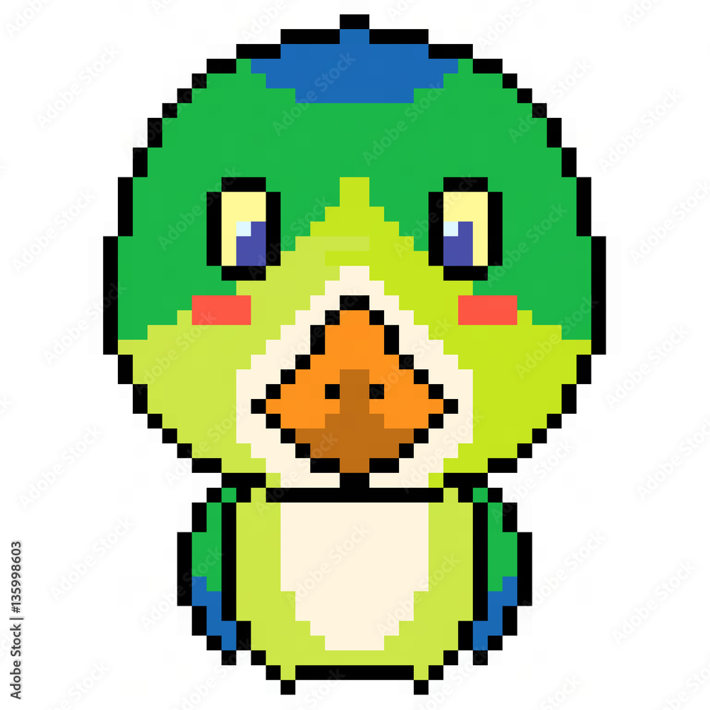 pixel art parrot Stock Illustration | Adobe Stock