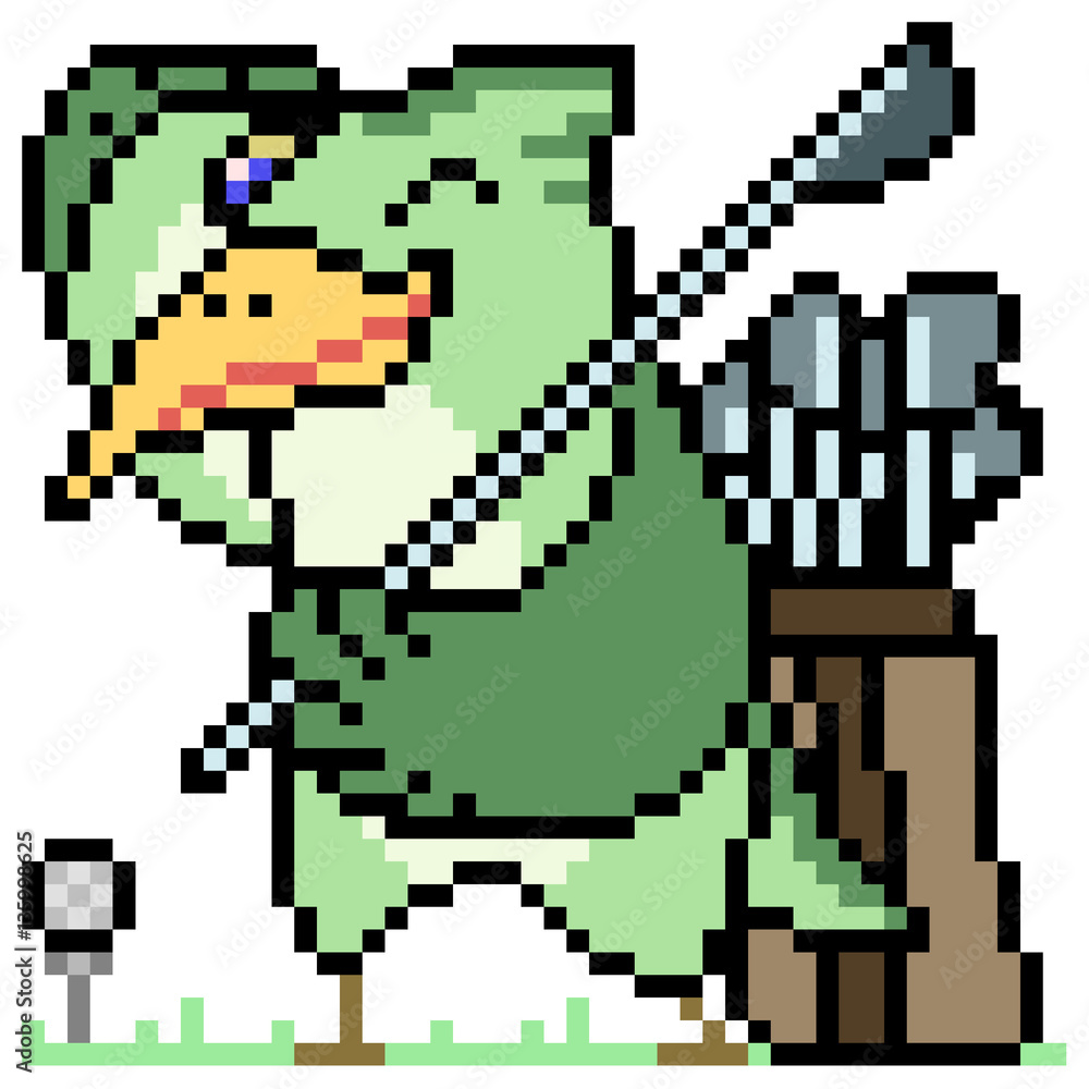 pixel art bird golf Stock Illustration | Adobe Stock