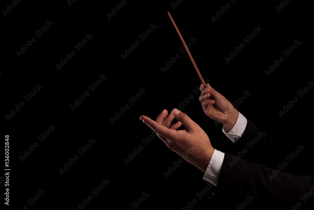 conductor conducting an orchestra Stock Photo | Adobe Stock
