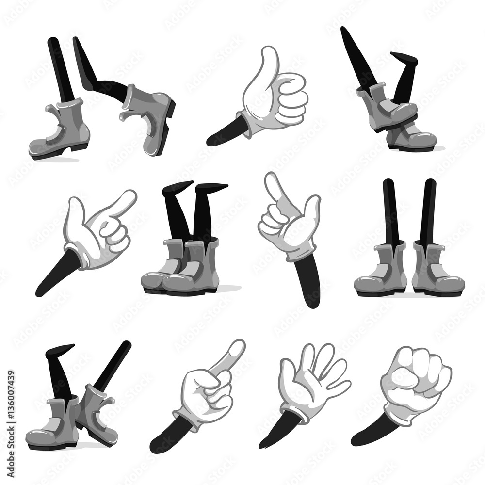 Cartoon hands and legs vector collection Stock Vector | Adobe Stock
