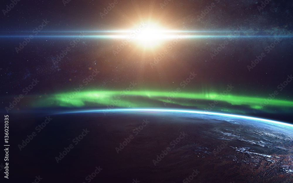 Poster Natural phenomenon of Northern Lights (Aurora Borealis) related ...