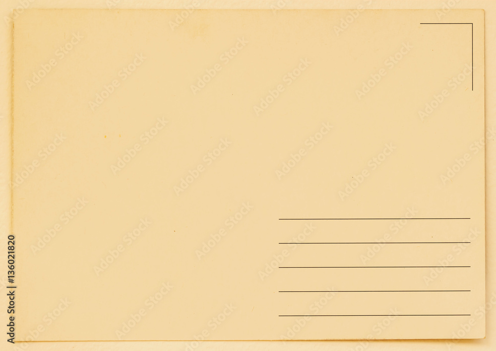 Grunge blank postcard. Backside. Paper texture. With place your text ...