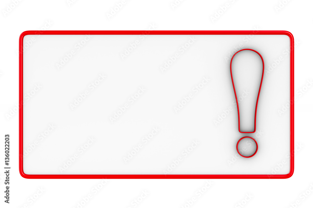 billboard with exclamation point on white background. Isolated 3 Stock ...
