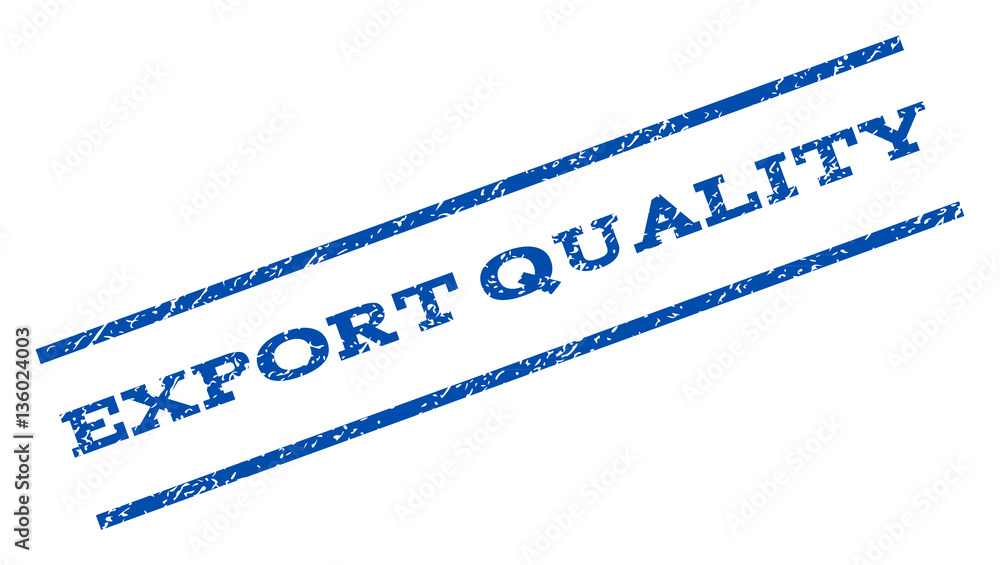 Export Quality watermark stamp. Text tag between parallel lines with ...