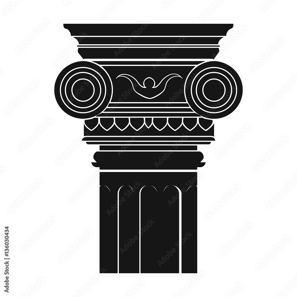 Column icon in monochrome style isolated on white background. Architect ...