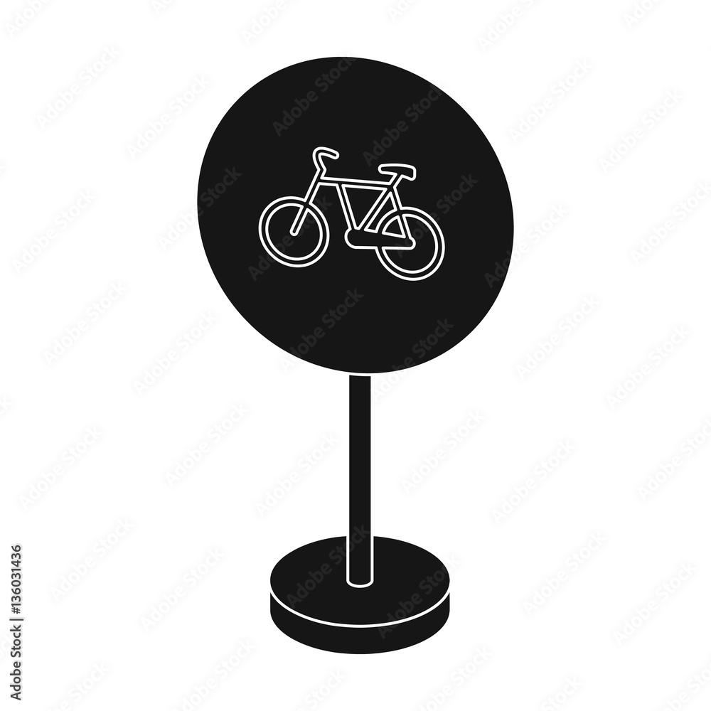 Mandatory road signs icon in monochrome style isolated on white ...