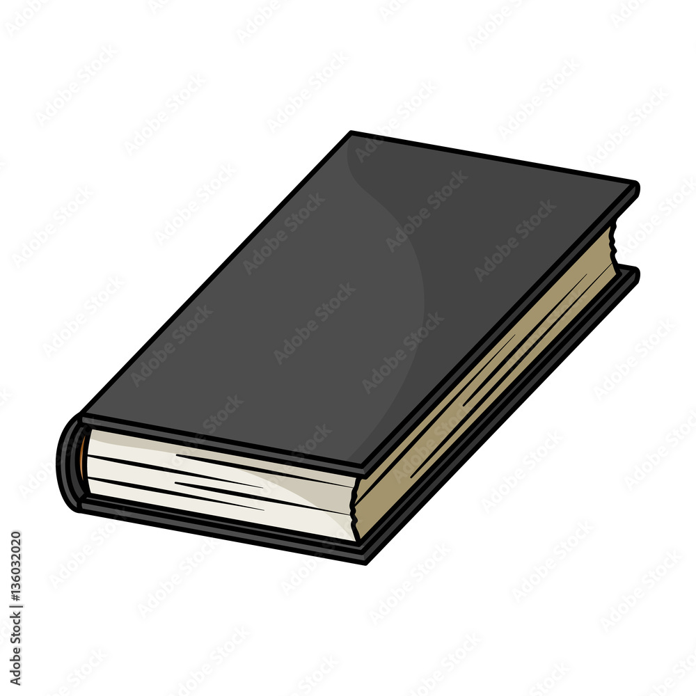 Black book icon in cartoon style isolated on white background. Books ...