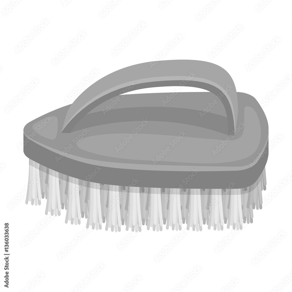 Cleaning brush icon in monochrome style isolated on white background ...