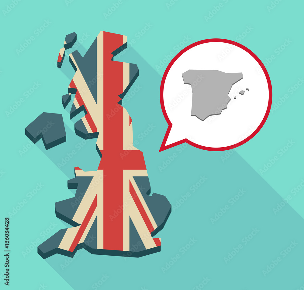 Map of UK with the map of Spain Stock-Vektorgrafik | Adobe Stock