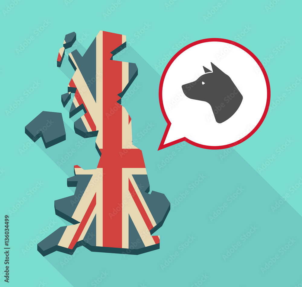 Map of UK with a dog head Stock-Vektorgrafik | Adobe Stock