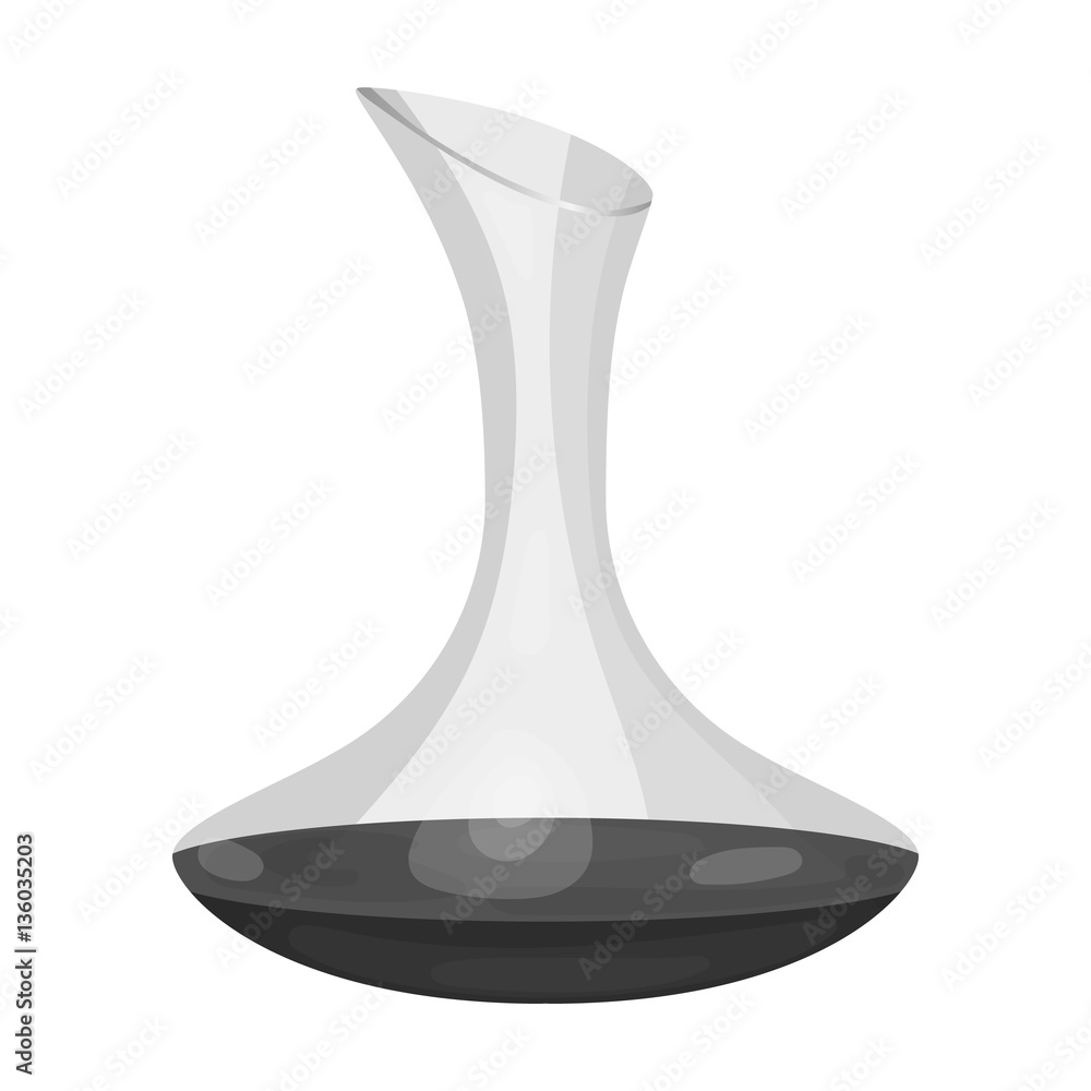 Wine decanter icon in monochrome style isolated on white background ...