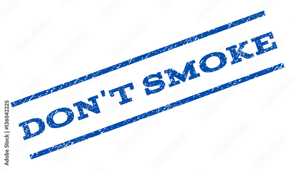 Don'T Smoke watermark stamp. Text caption between parallel lines with ...