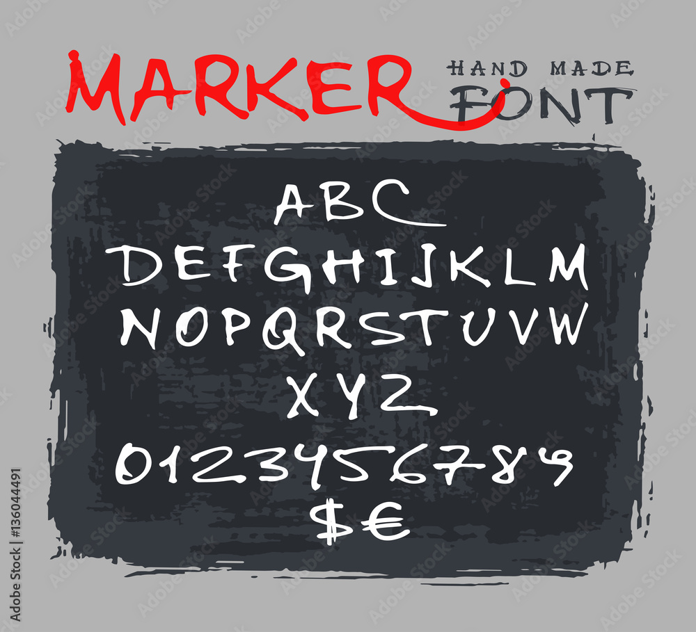 Hand drawing alphabet. Vector illustration Stock Vector | Adobe Stock