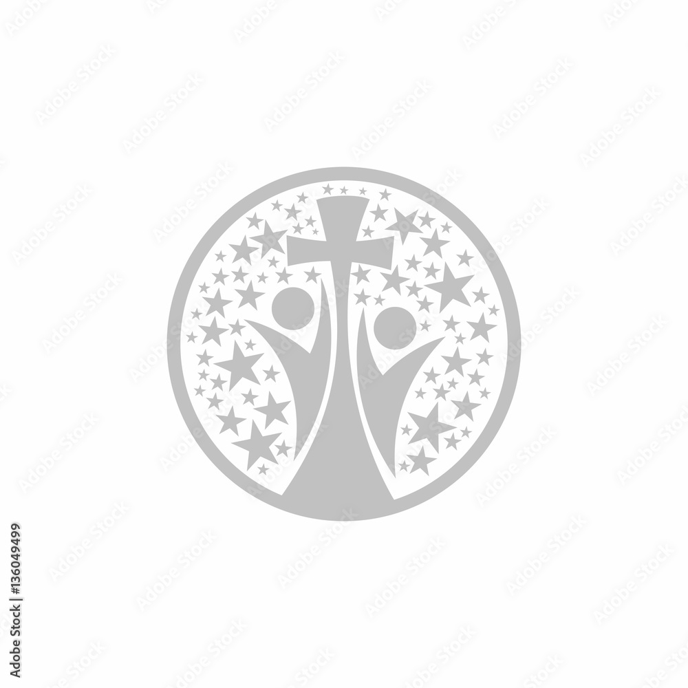 Happy Church Kids Star Logo Vector Stock Vector | Adobe Stock