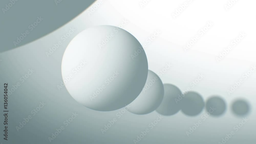 White Balls Moving Seamless in Abstract 3d Animation. Looped Background ...