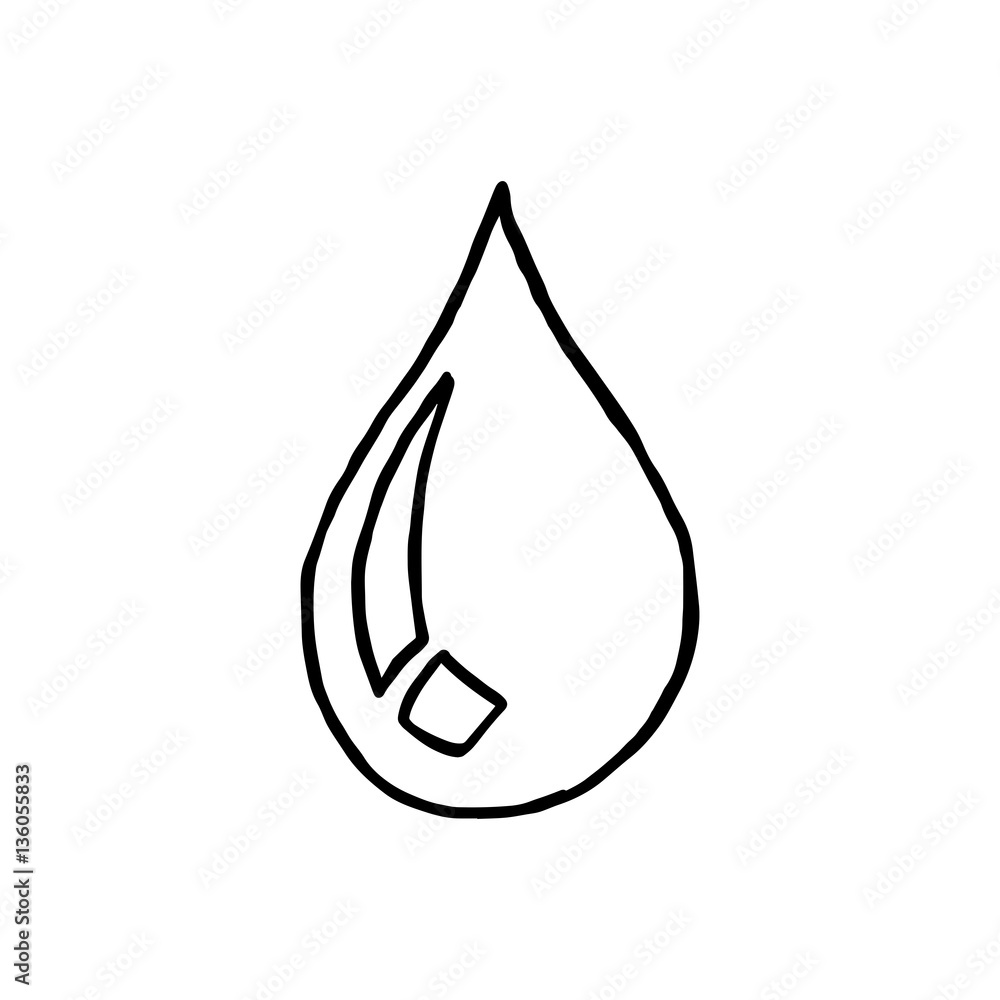 vector illustration hand drawn sketch of water drop isolated on white ...