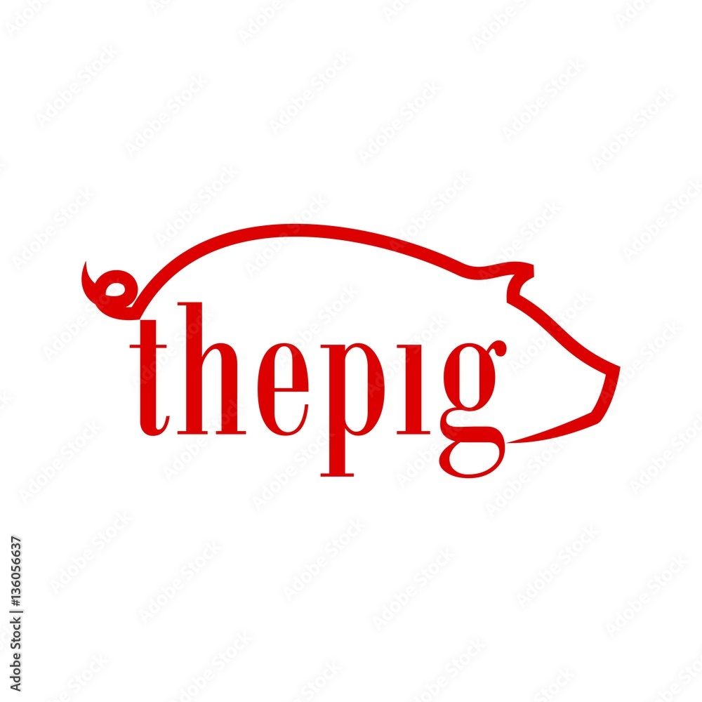 Pig Pork Icon Logo Vector Stock Vector | Adobe Stock