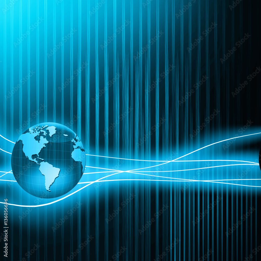 Best Internet Concept of global business. Globe, glowing lines on ...