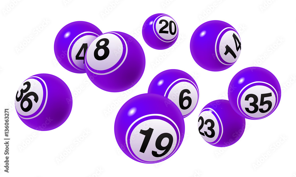 Vector Bingo / Lottery Number Balls Purple Set on White Background ...