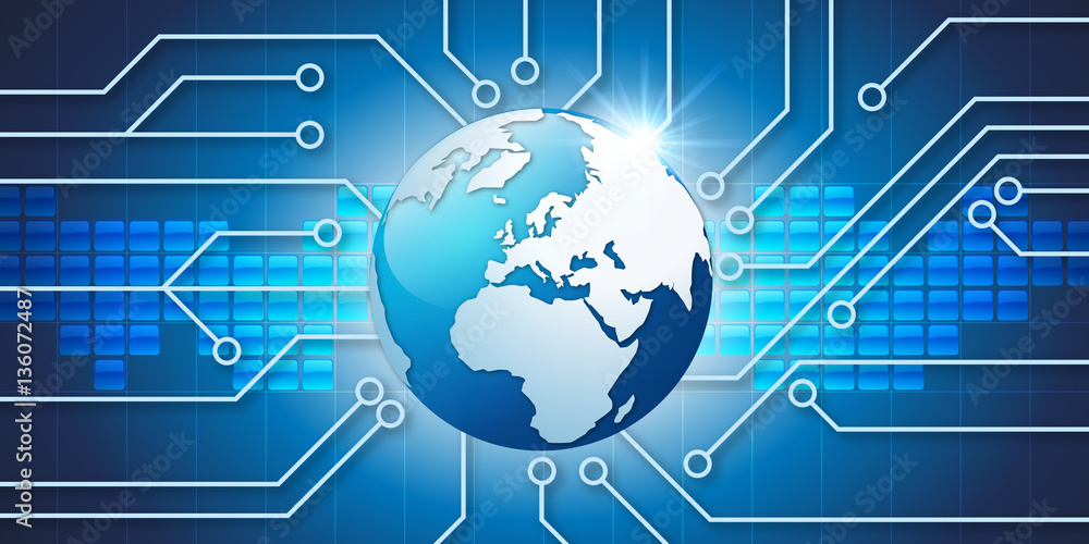 Vecteur Stock Informatique - technologie - terre - communication ...