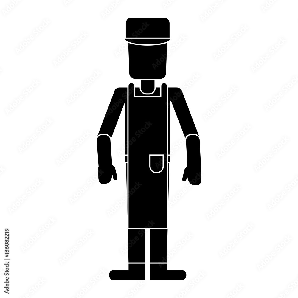 worker man occupation employee pictogram vector illustration eps 10 ...