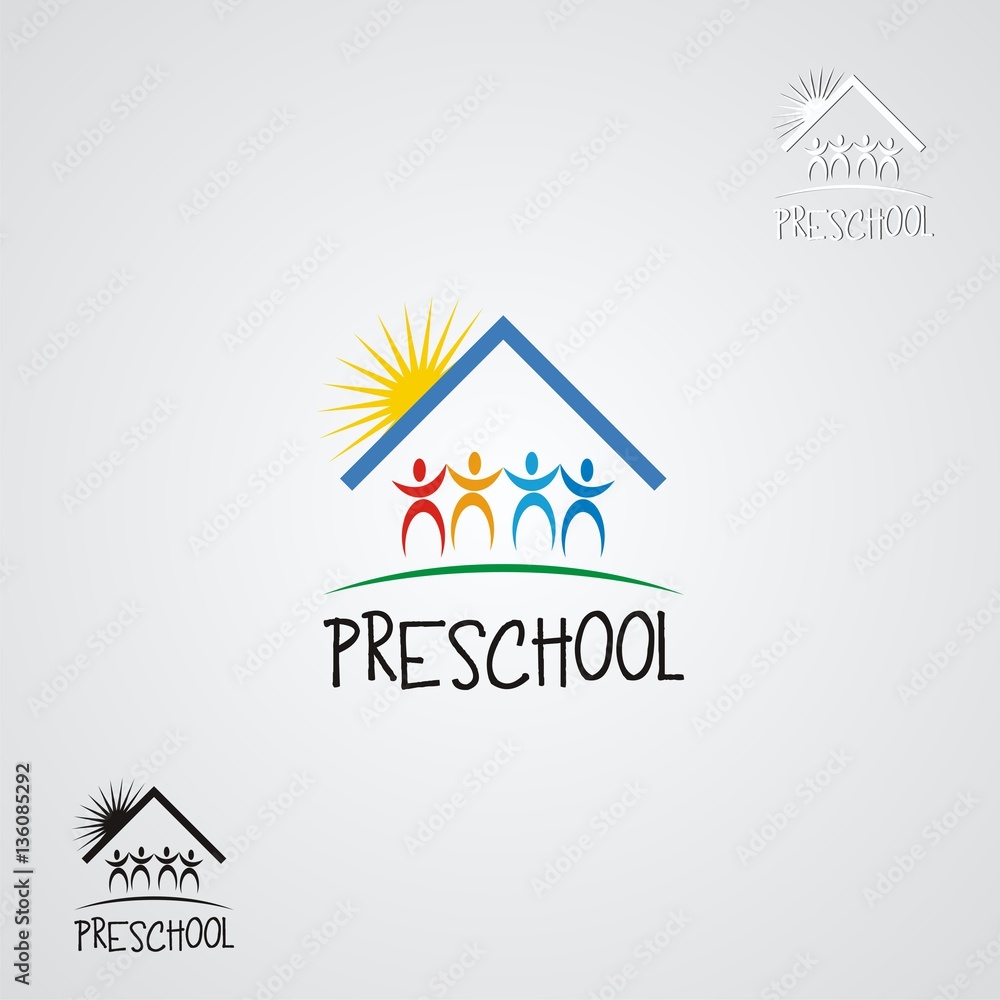 Pre School Logo Stock Vector | Adobe Stock