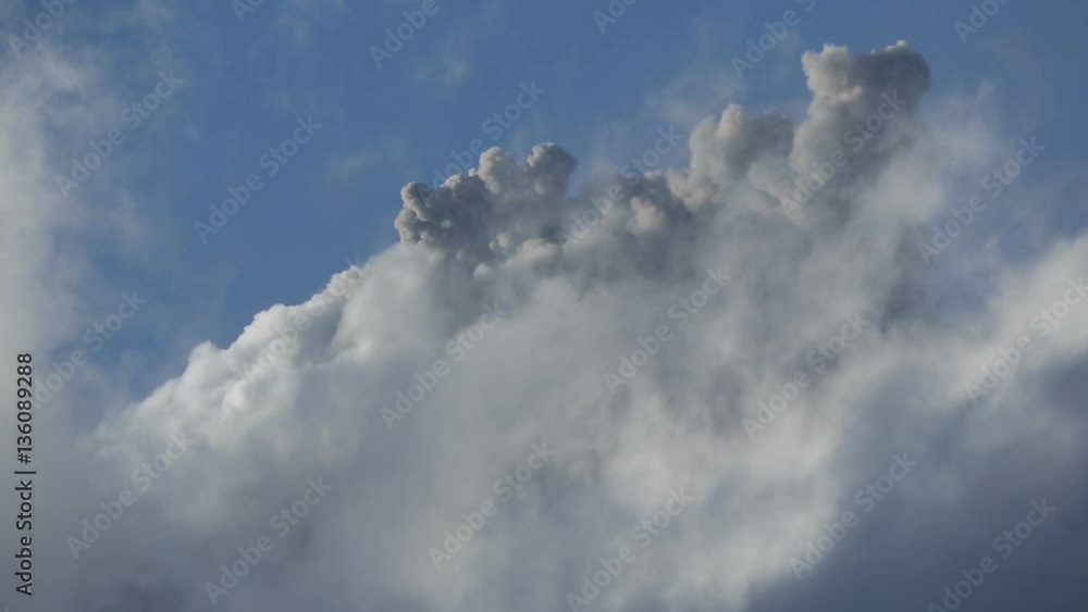 Volcanic ash and gases clouds into sky during explosive-effusive ...