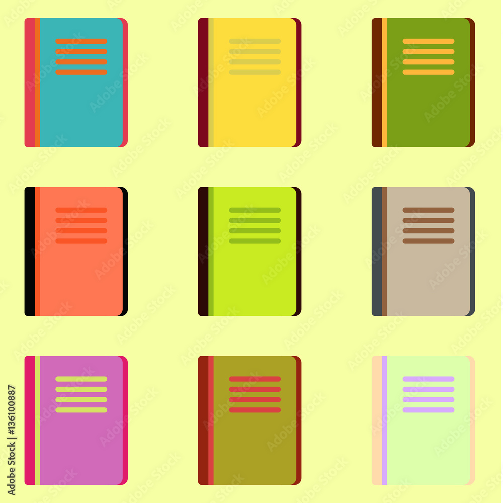 Books icons collection Stock Vector | Adobe Stock