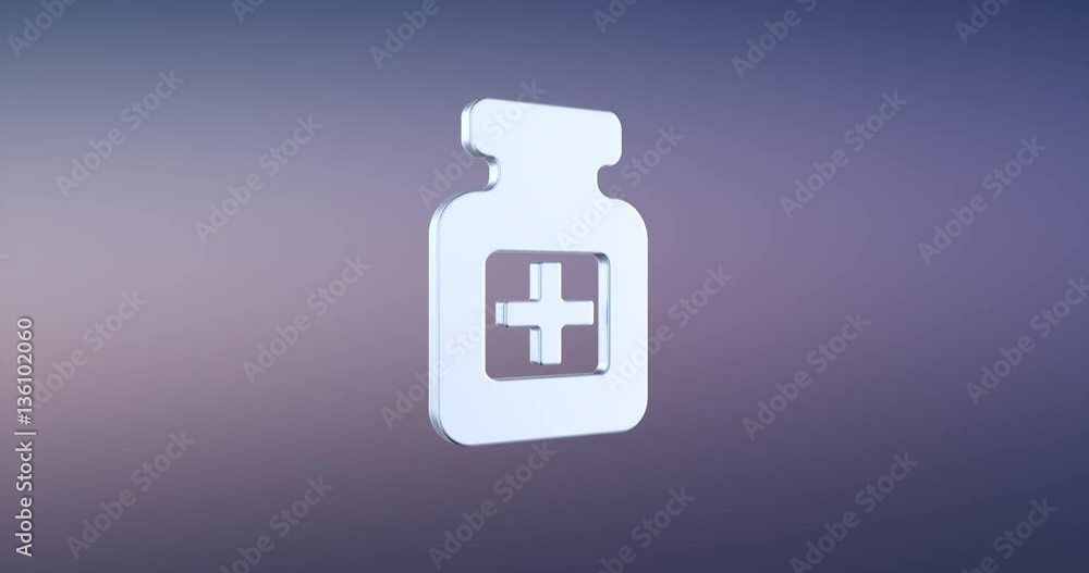 Animated Medical Pill Bottles Silver 3d Icon Loop Modules for edit with ...