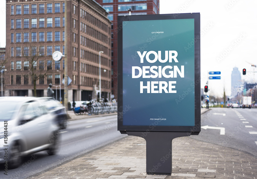 Outdoor Kiosk Advertisement Mockup 7 Stock Template | Adobe Stock