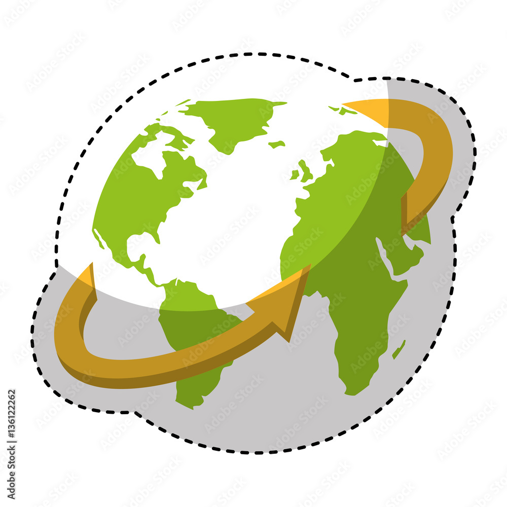 world planet earth with arrow icon vector illustration design Stock ...