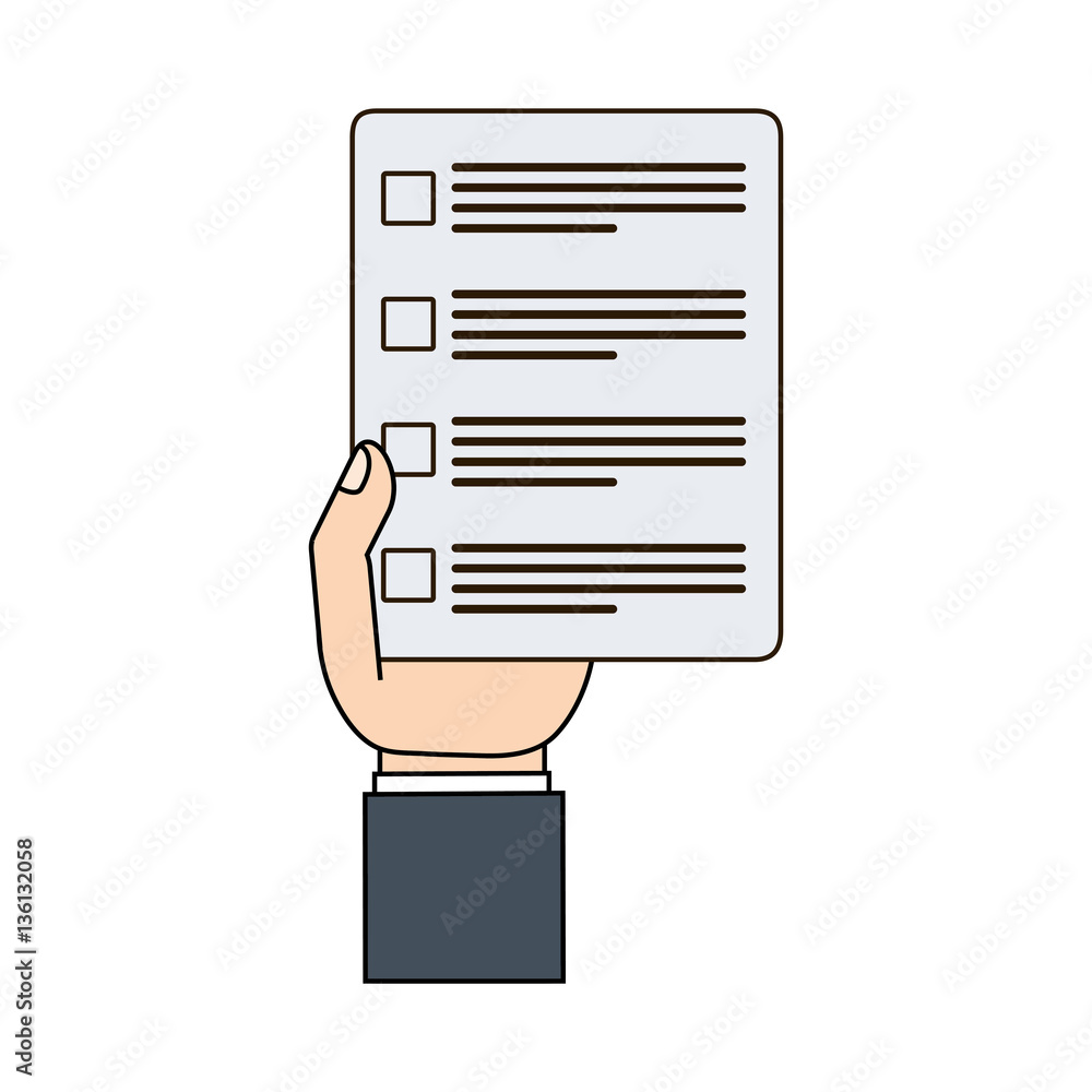 official documents in the hand icon design, vector illustration image ...