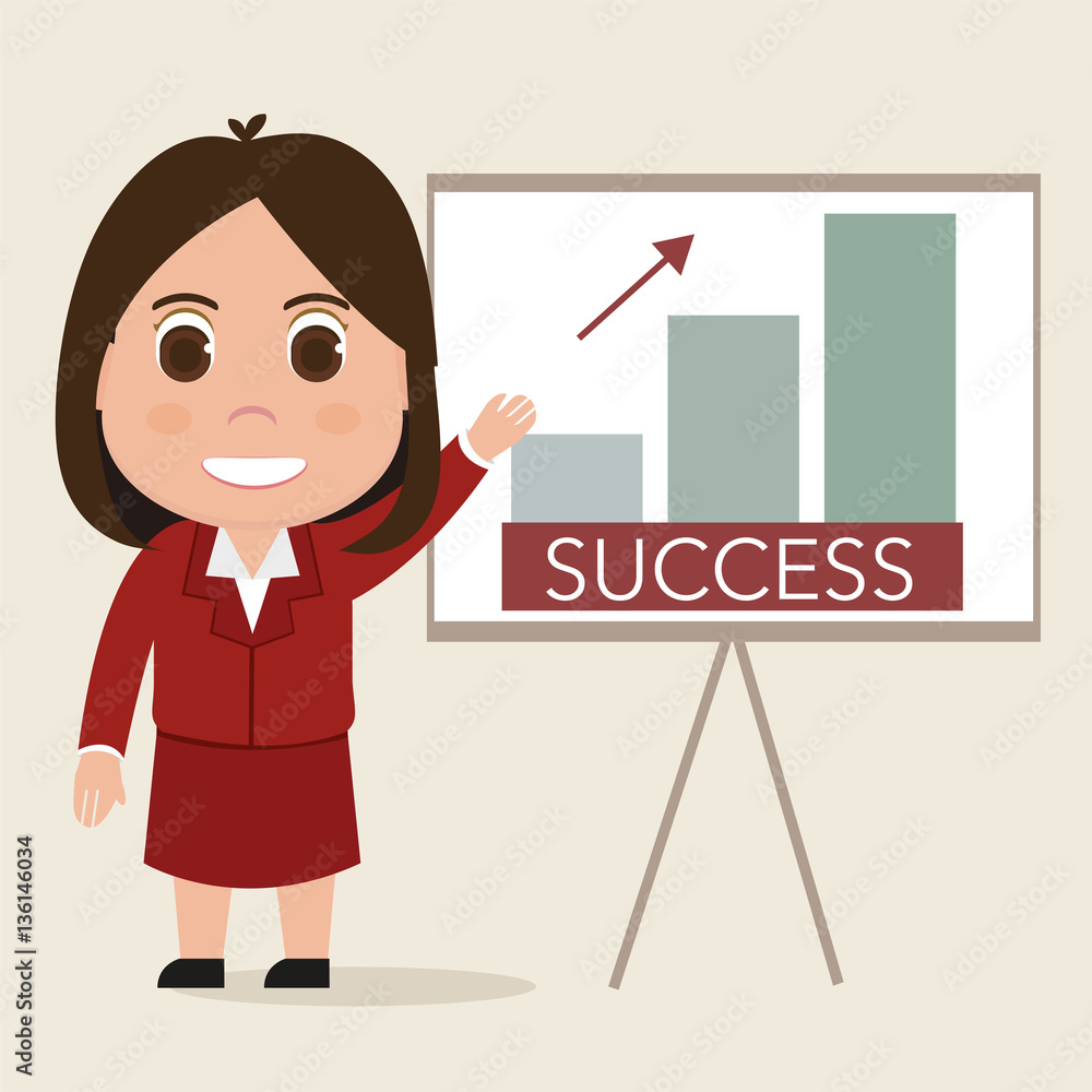 Woman presentation, success graphic Stock Vector | Adobe Stock