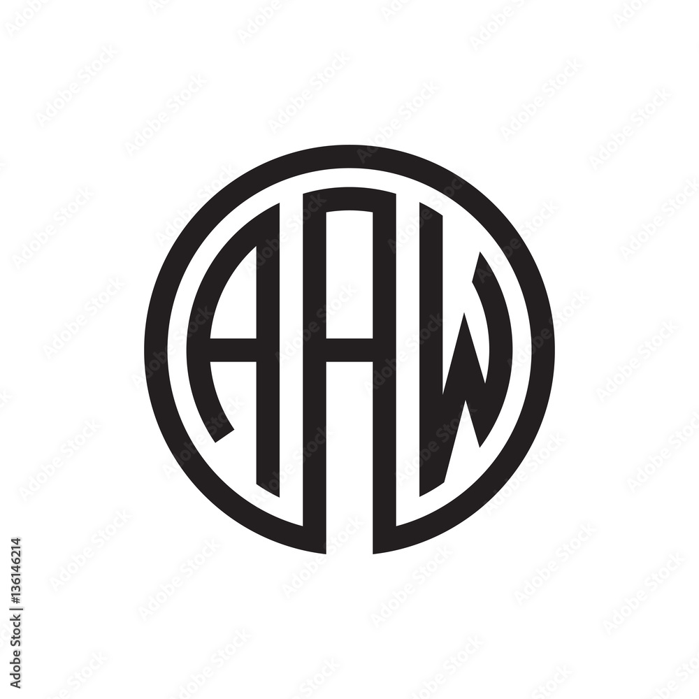 initial three letter logo circle black Stock Vector | Adobe Stock