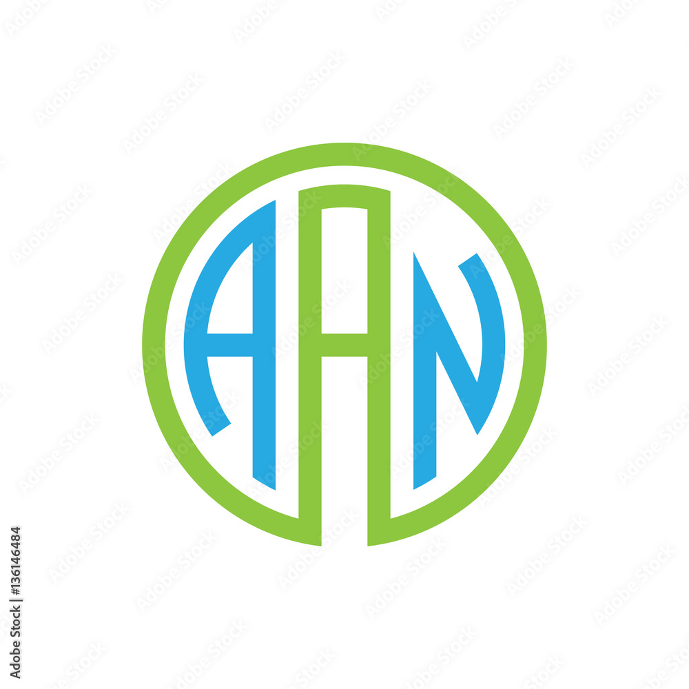 initial three letter logo circle blue green Stock-Vektorgrafik | Adobe ...