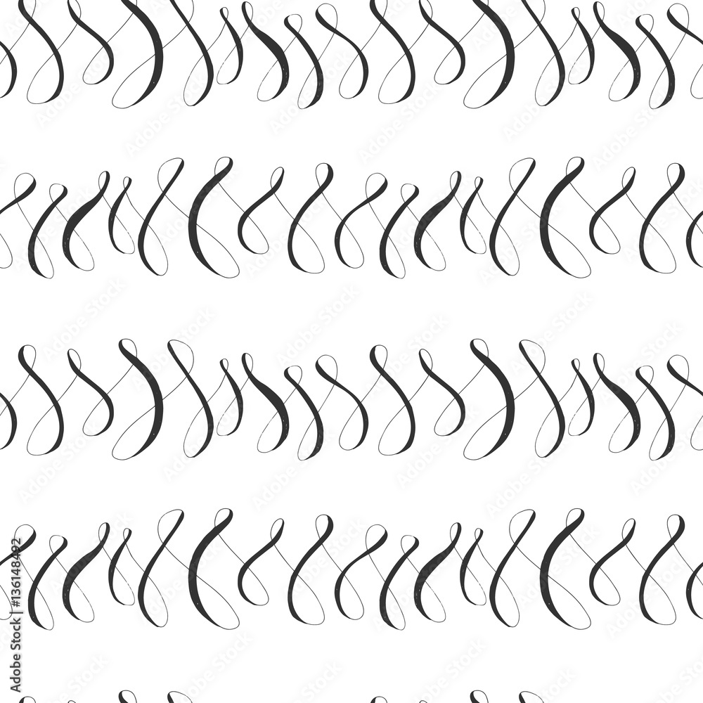 Seamless calligraphic background with ornamental white and black ...