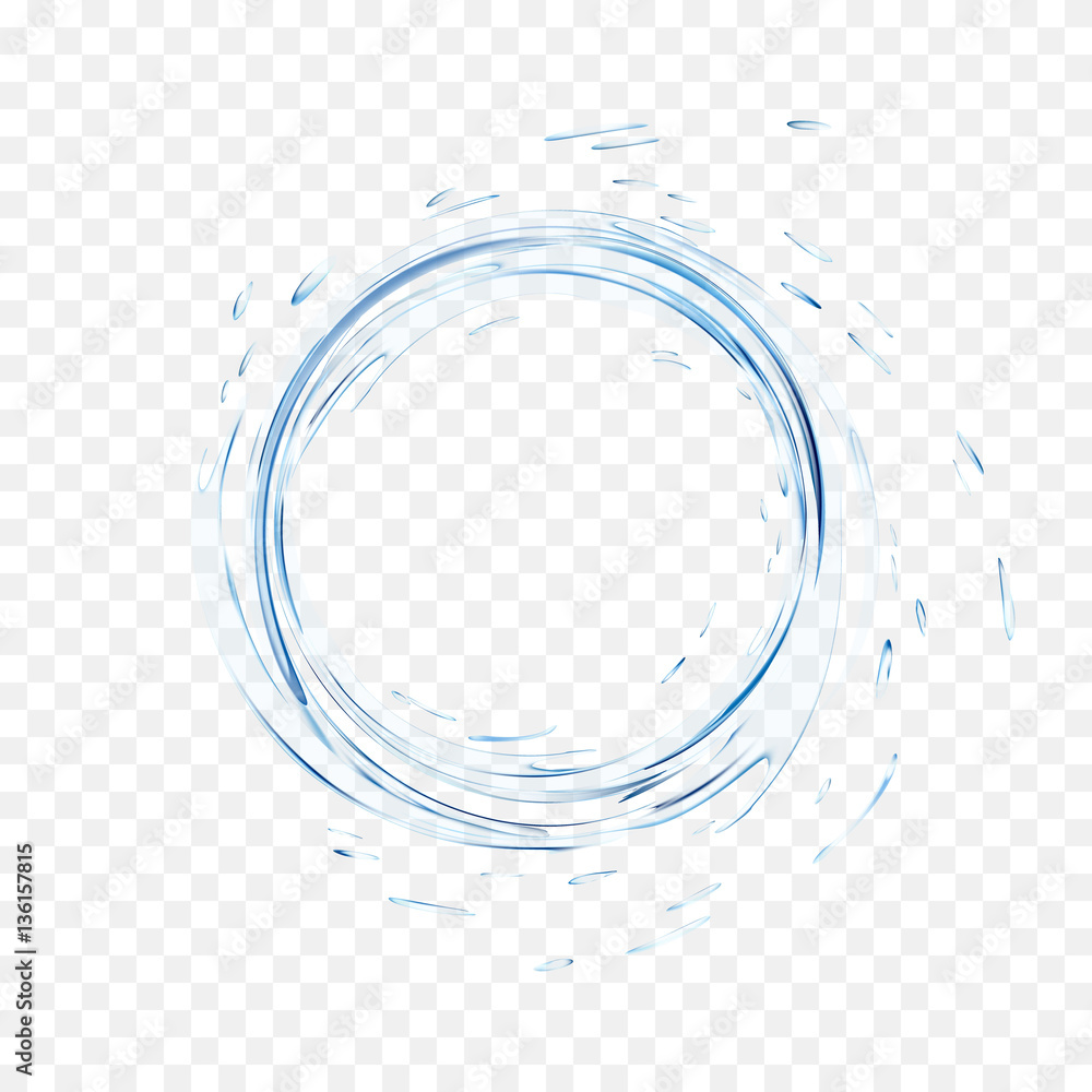 Water vector splash isolated on transparent background. blue realistic ...
