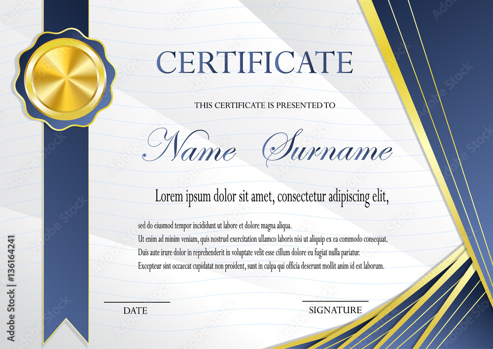 Gold Medal Certificate Template