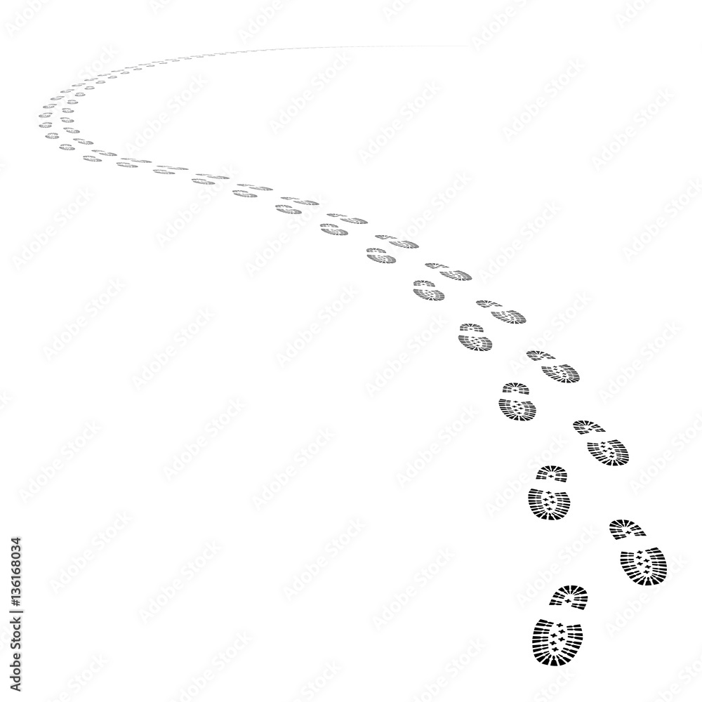 Vector shoe tracks footpath Stock Vector | Adobe Stock