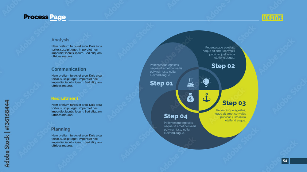 Four Circle Zones Slide Template Stock Vector | Adobe Stock
